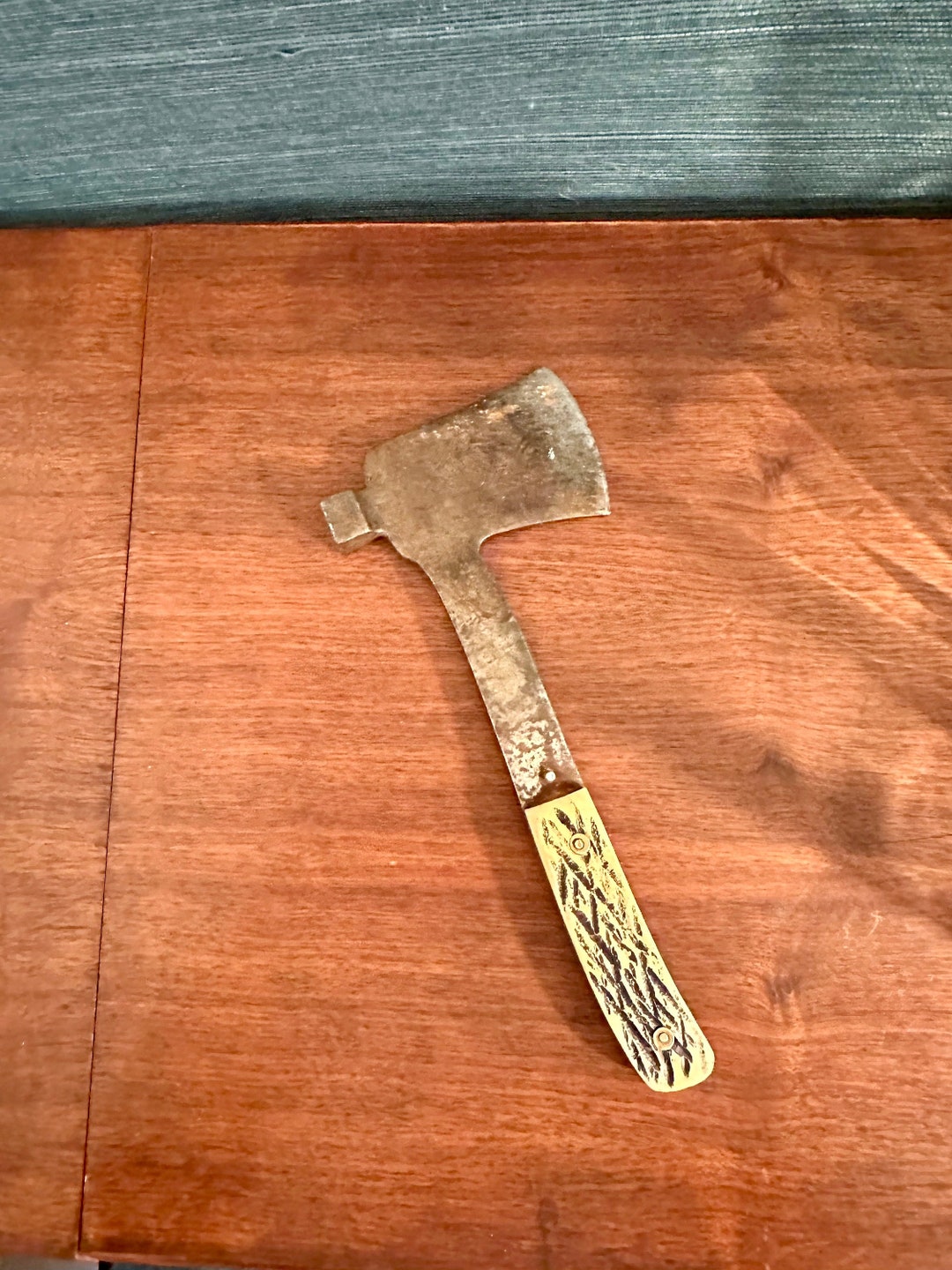 Vintage Steel Hatchet With Hammer Back Edge and Carved Antler Handle - Etsy