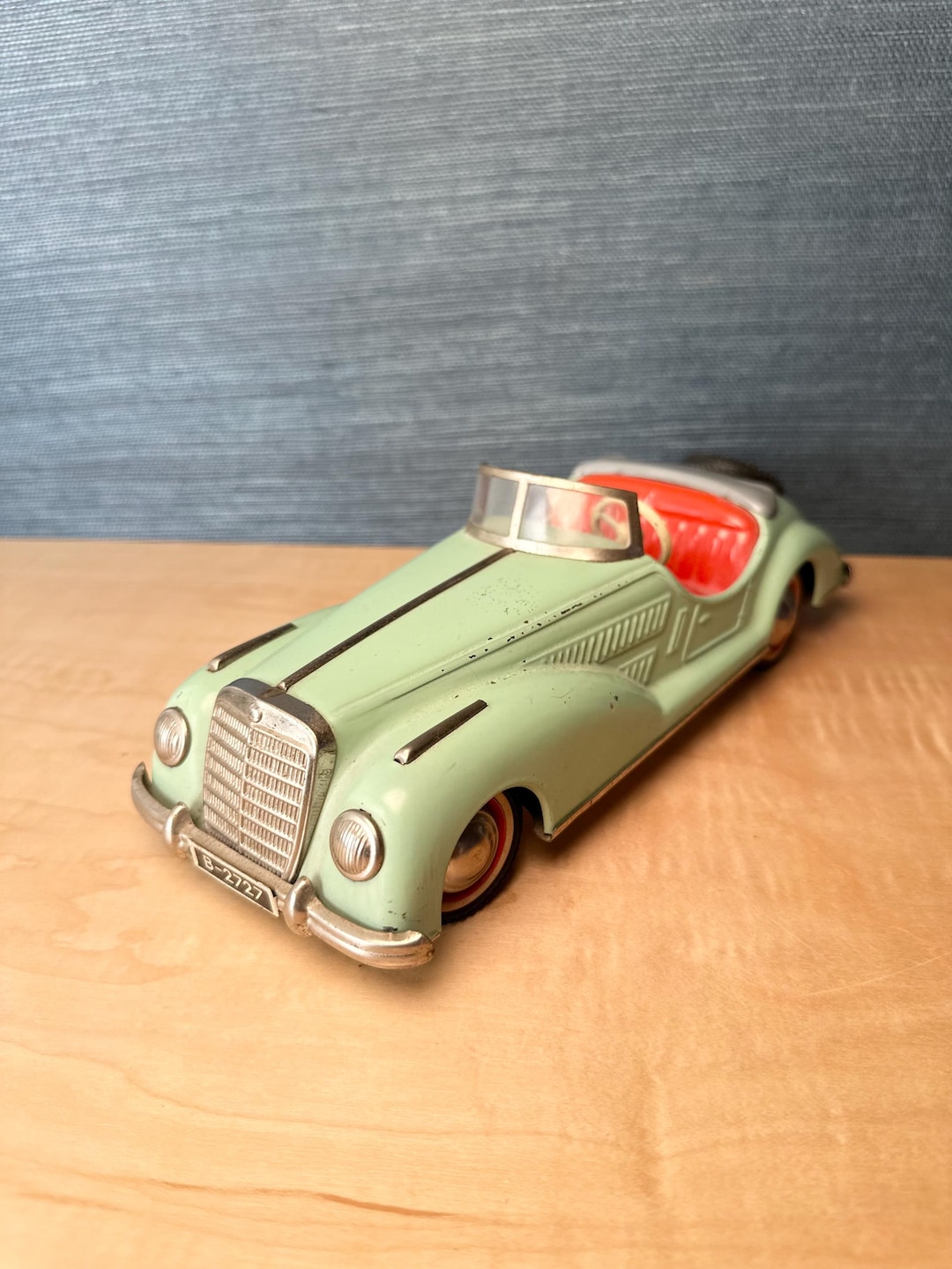 Vintage Distler Tin Wind-up Mercedes Benz Convertible Toy Car, Model B ...