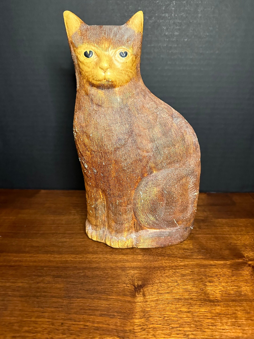 Vintage Fold Art Ceramic Textured Cat Statue - Etsy