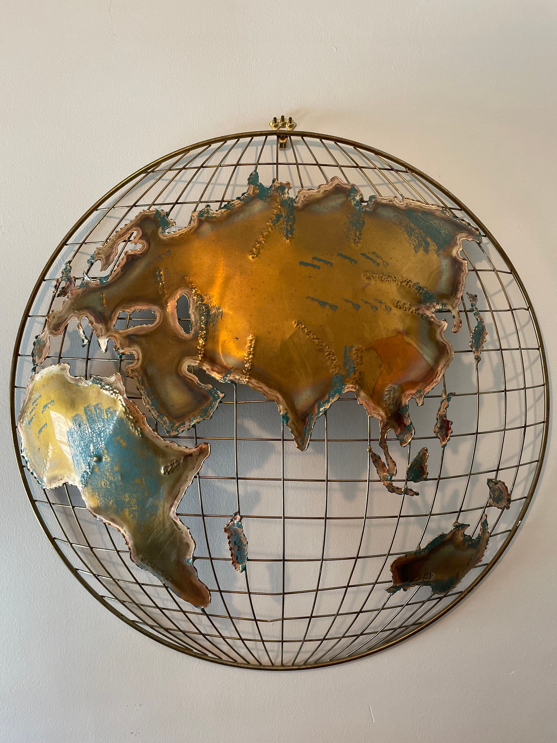 One Half of Curtis Jeré the World Brass Map Sculpture please Read ...
