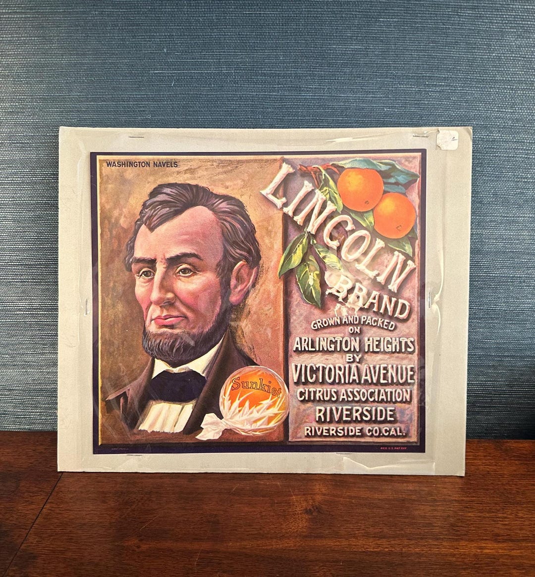 Original 1940s Vintage Sunkist Orange Crate Label Featuring President ...