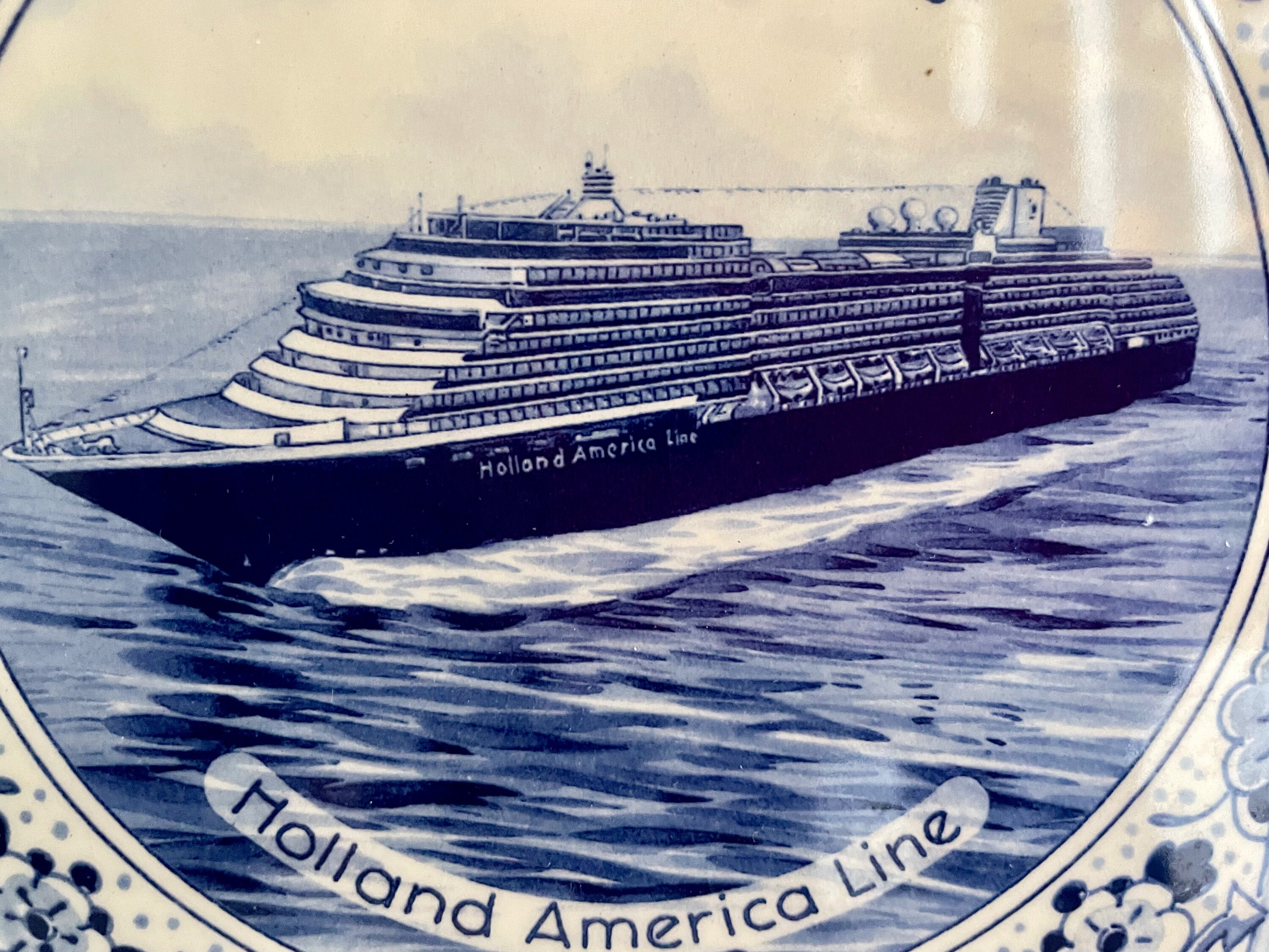 Vintage Holland America Line Delft Blue Souvenir Trivet - Etsy