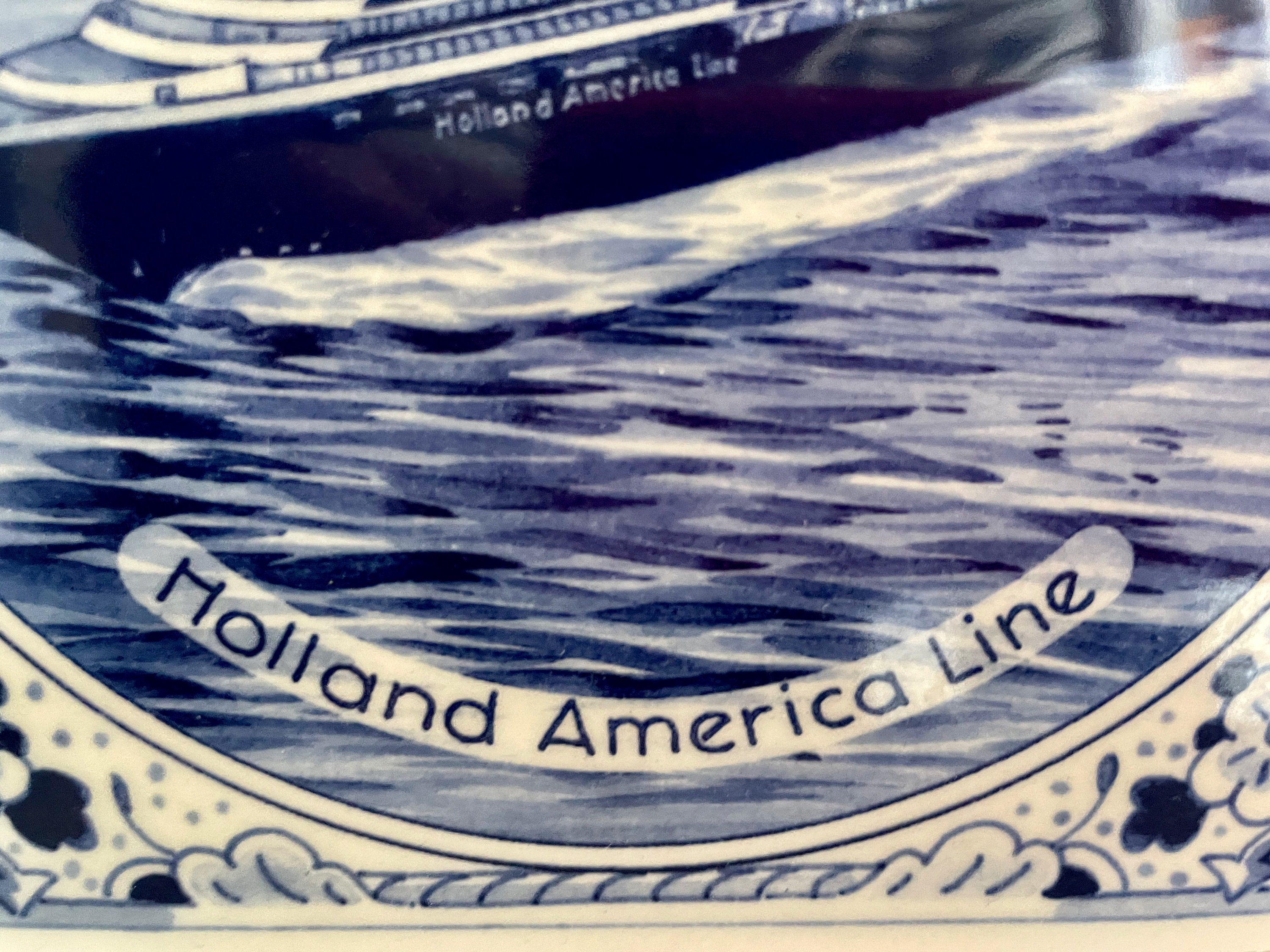Vintage Holland America Line Delft Blue Souvenir Trivet - Etsy