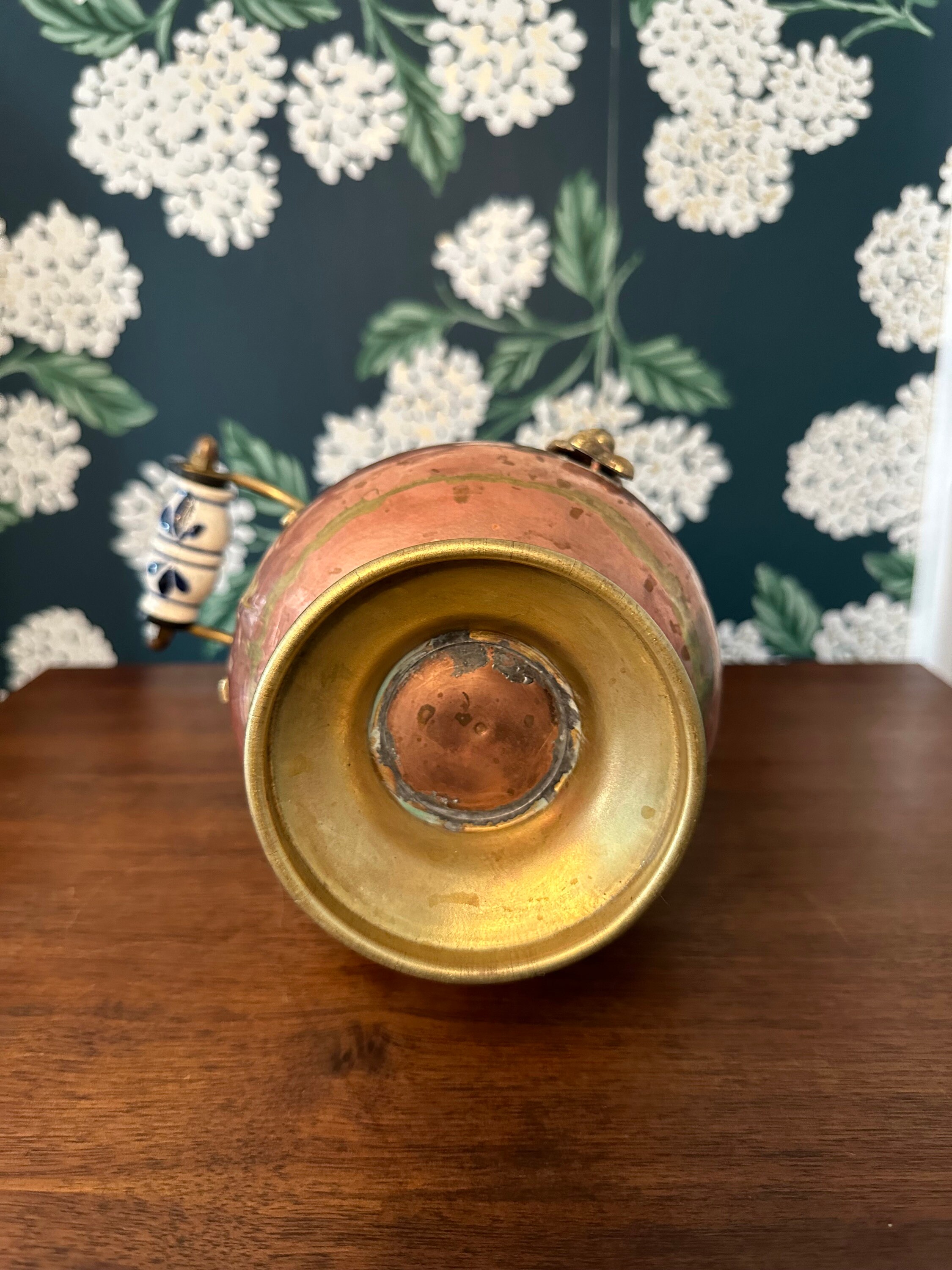 Hand-crafted Antique Copper Scuttle ash Bucket Adornedd With Brass Lion ...