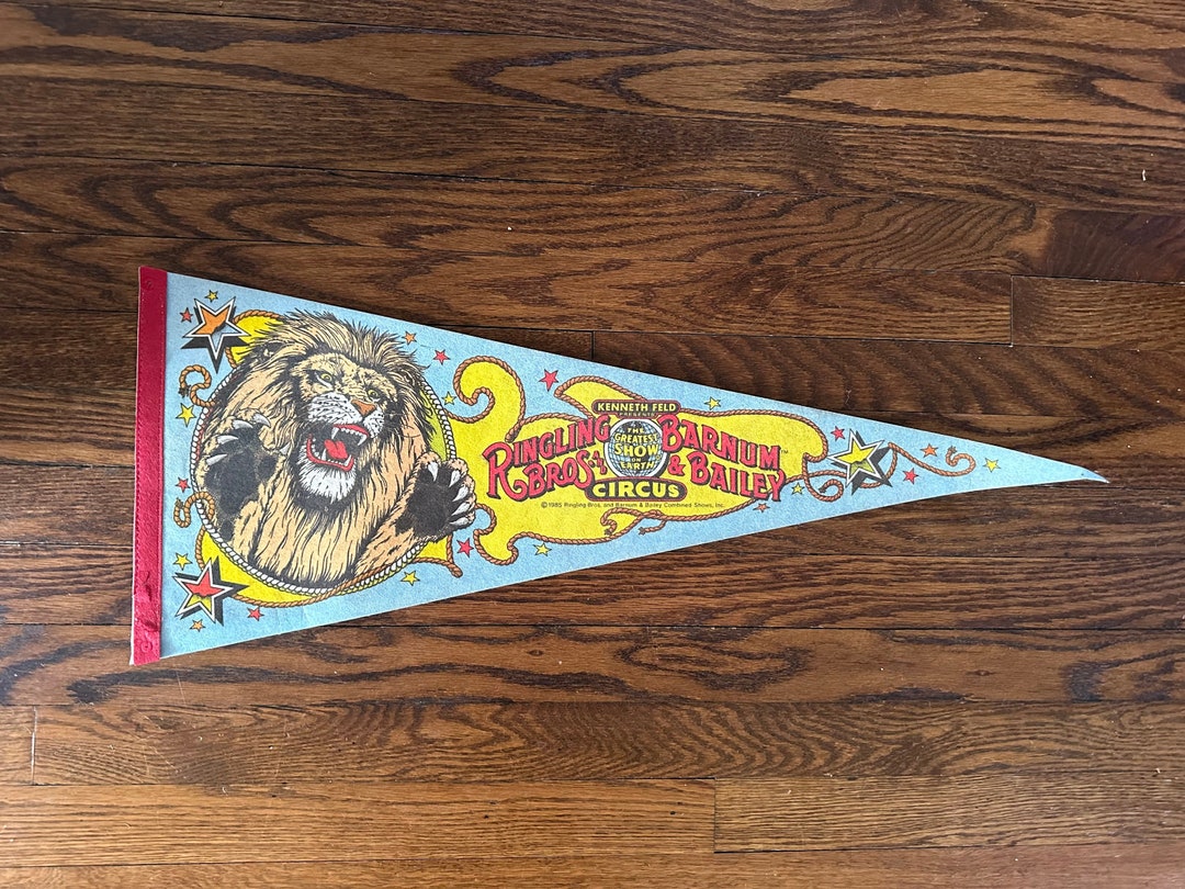 Vintage 1985 Ringling Brothers and Barnum Bailey Circus Felt Pennant ...