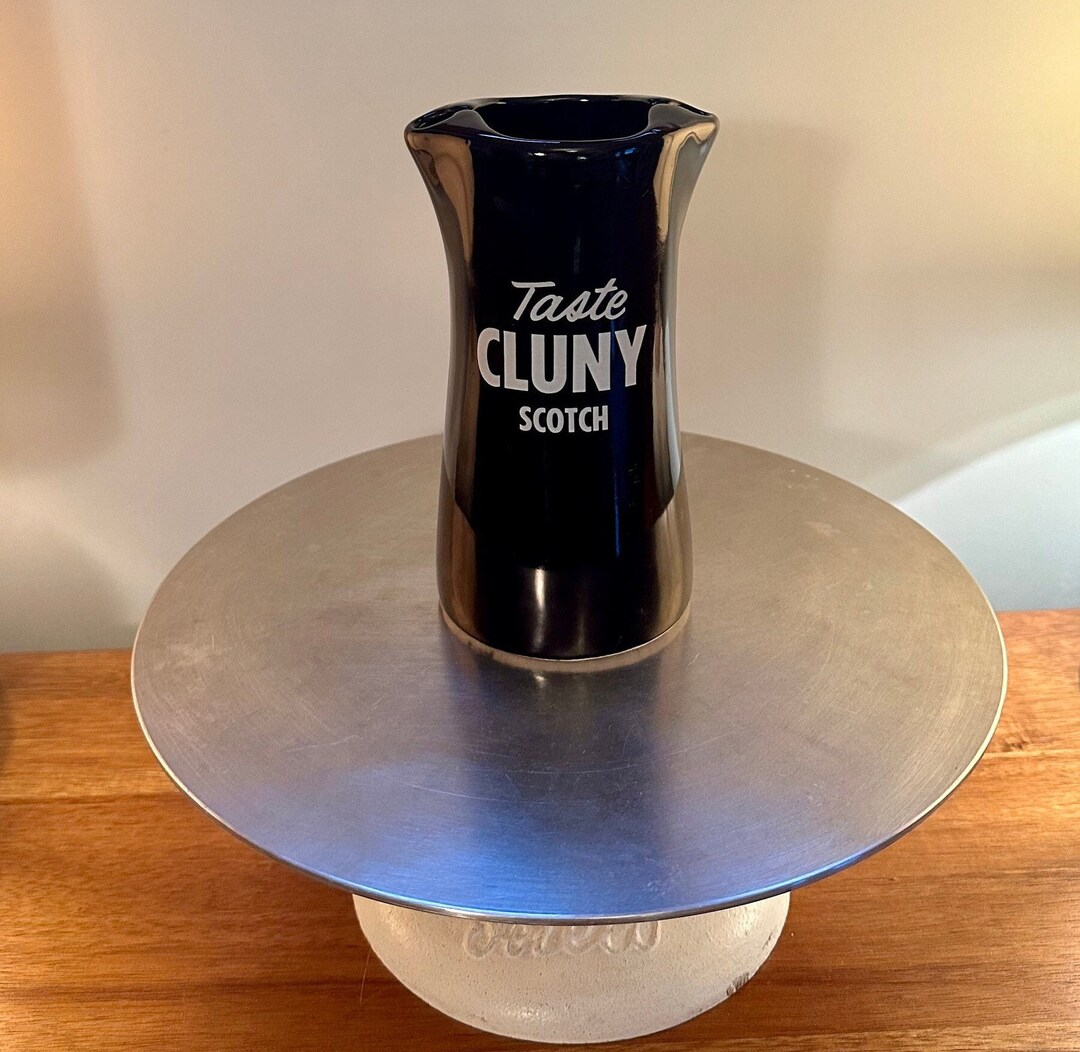 Vintage Mid Century "taste CLUNY Scotch" Double Spouted Black Ceramic ...