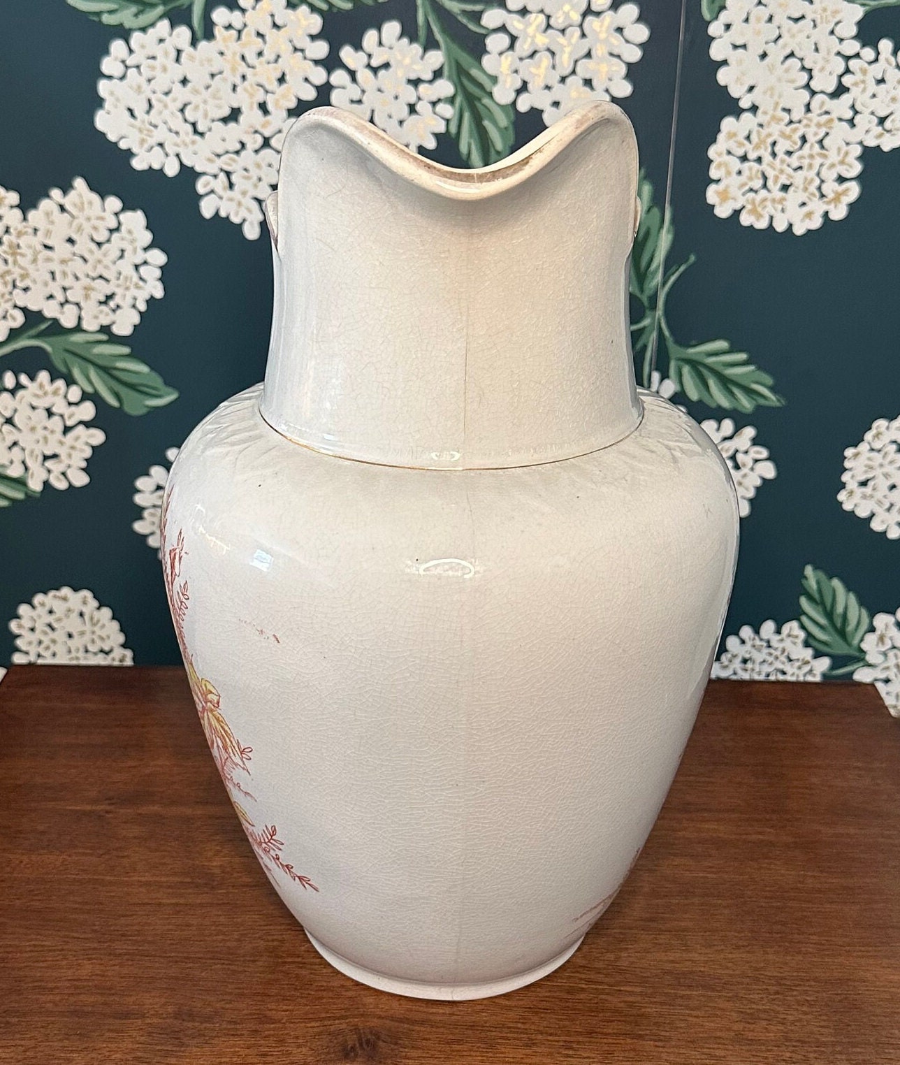 Antique Victorian Ironstone Water Pitcher by Findlay - Etsy