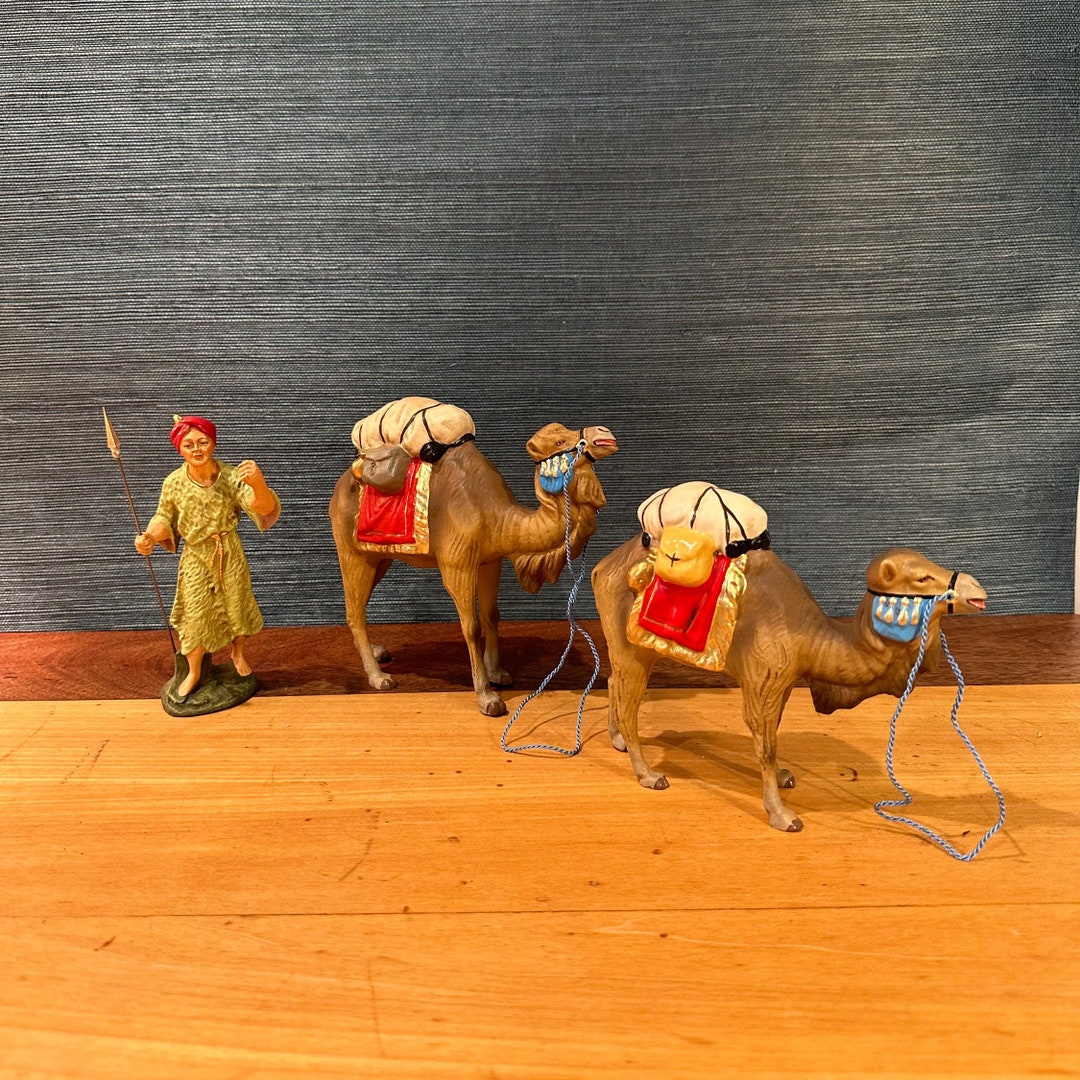 Vintage Set of Marolin Nativity Camels and Camel Driver, Unopened and ...