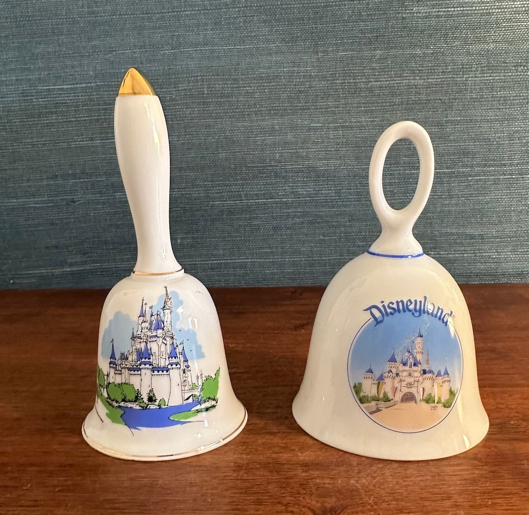 Pair of Vintage Walt Disney Ceramic Bells—cinderella's Castle And - Etsy