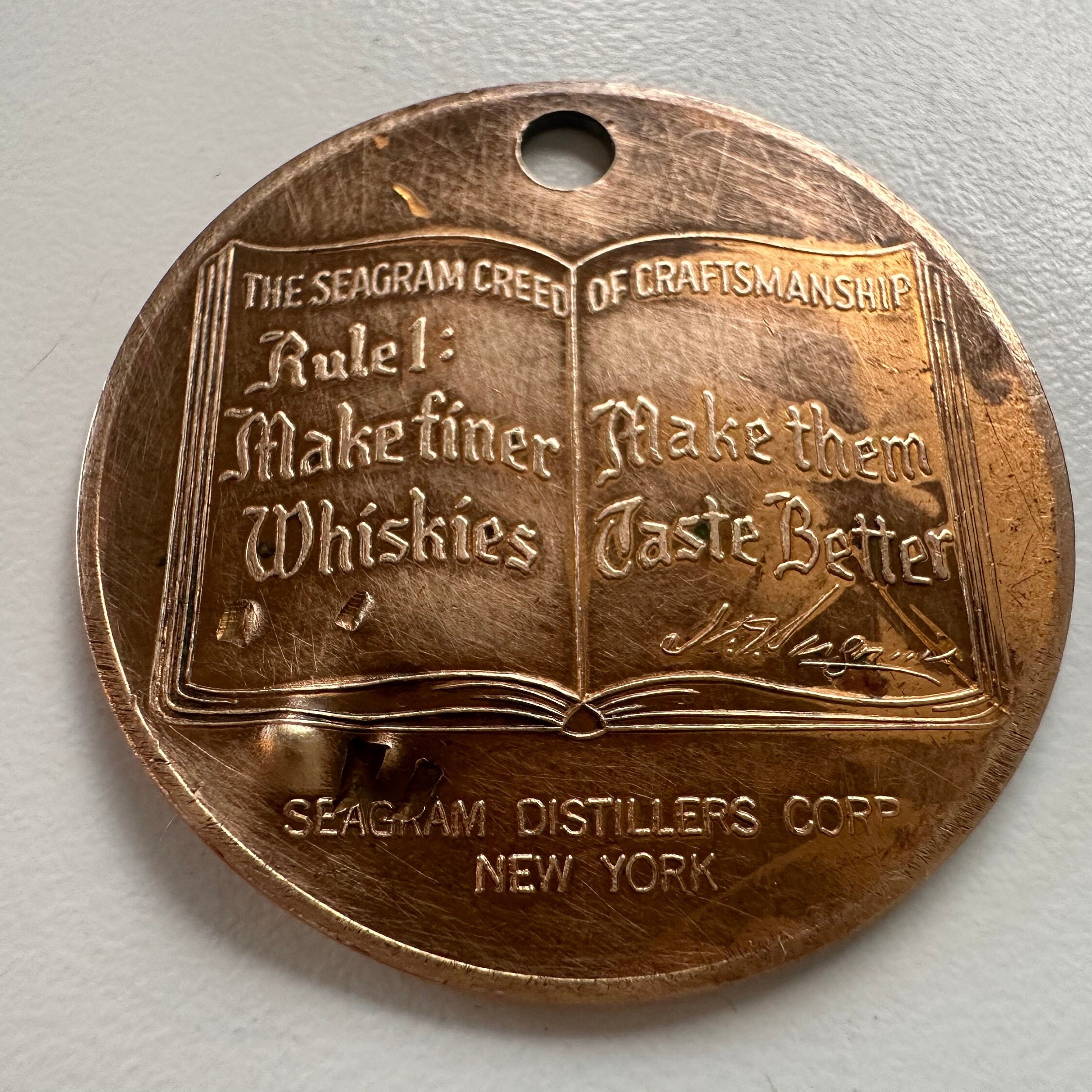 1937 Seagrams Whiskey 80 Years of Leadership 34mm Pendant Token - Etsy