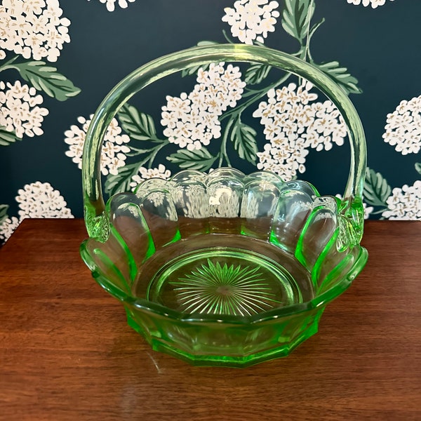Vintage Glass Basket - Etsy