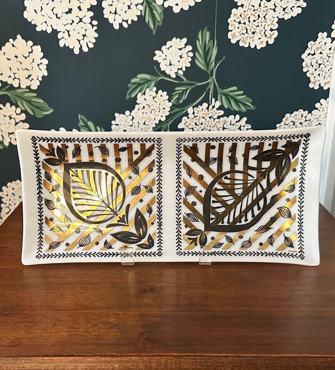 Vintage MCM Hansetta Milk Glass Rectangular Decorative Tray / Catch All ...