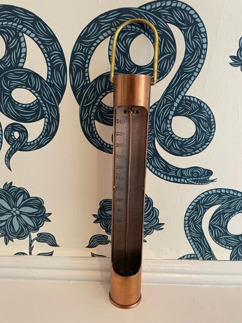 Vintage Hanging Copper and Brass Thermometer by the Taylor Company - Etsy