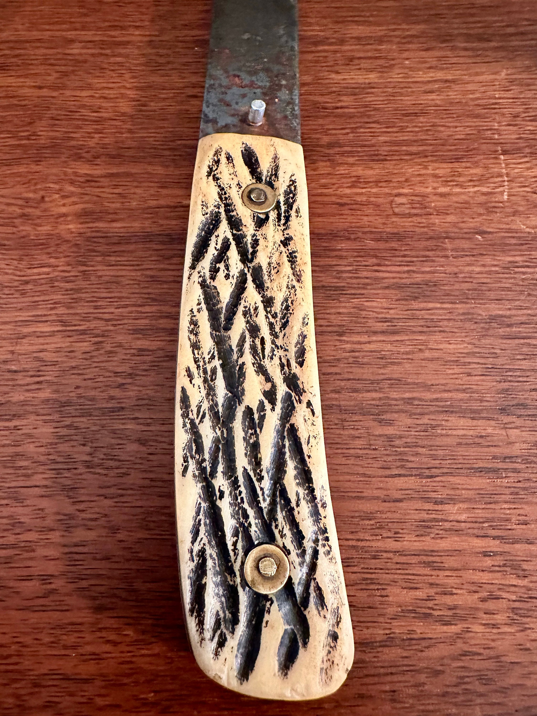 Vintage Steel Hatchet With Hammer Back Edge and Carved Antler Handle - Etsy
