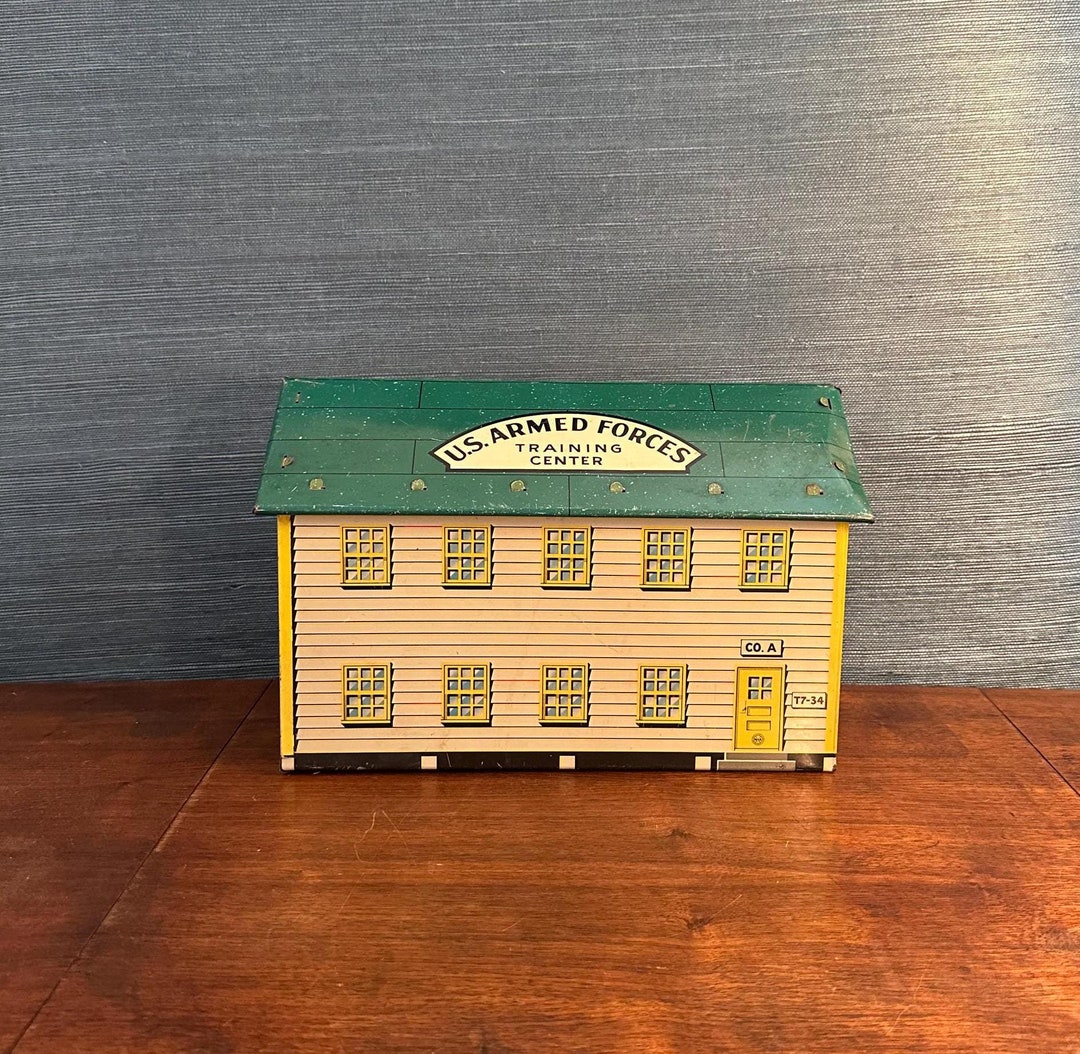 Vintage T7-34 US Army Training Center Tin Litho Play Set Building Made ...