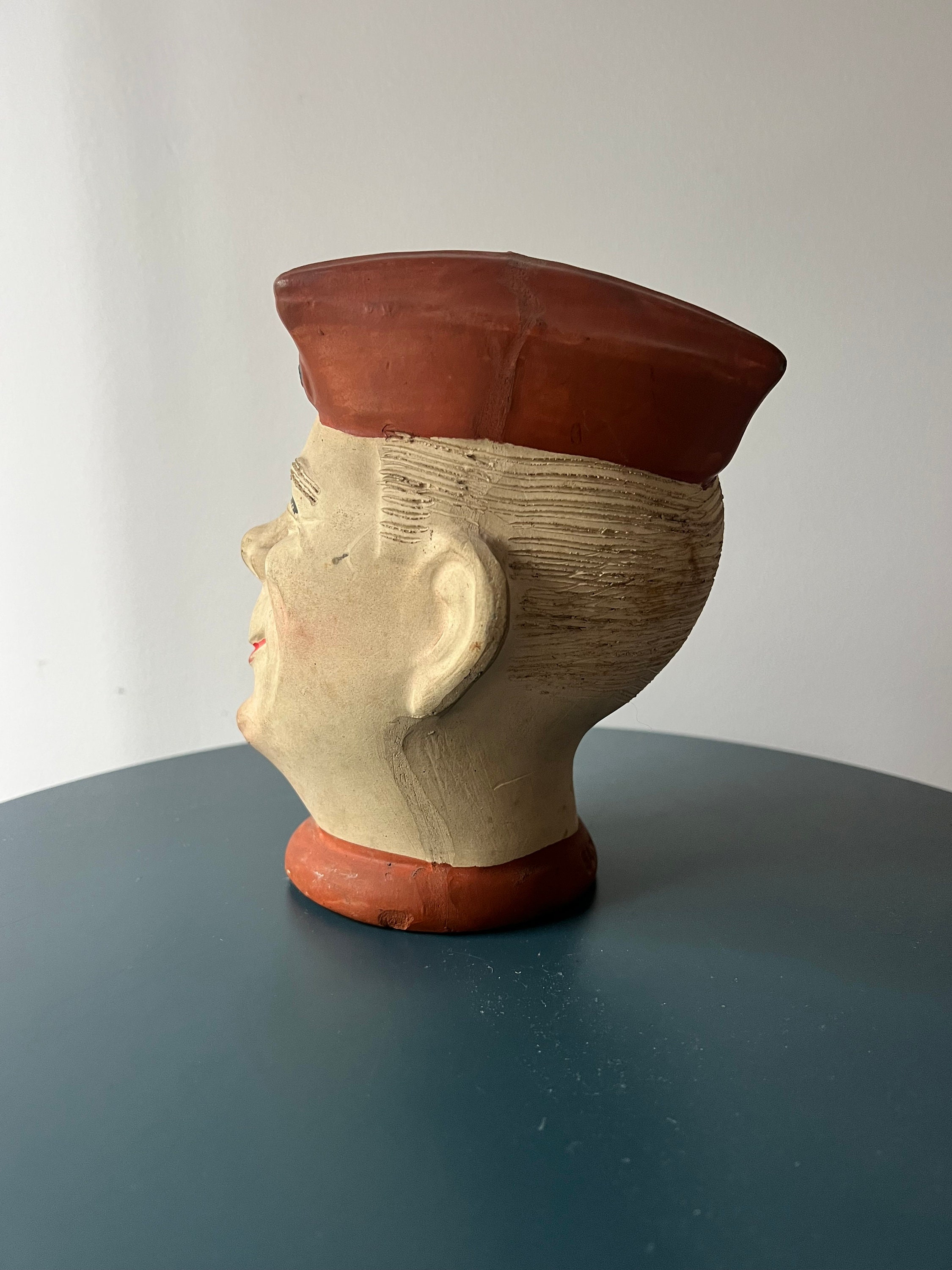 1941 WWII elmer the Doughboy Chia Head Clay Vase - Etsy