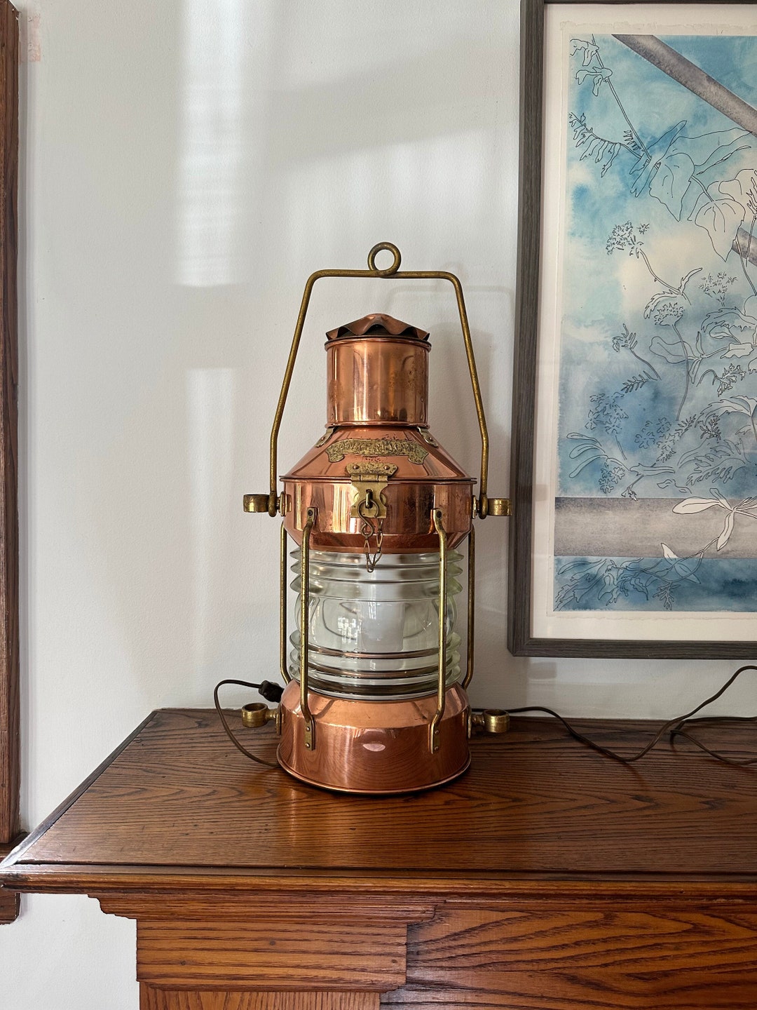 Vintage Ankerlicht Ship's Oil Lantern Wired to Work as a Lamp - Etsy