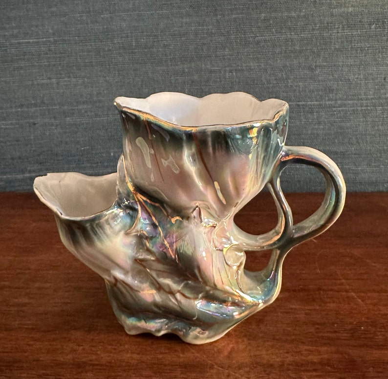 Antique German Porcelain Lustreware Scuttle Mug / Shaving Cup From 1880 ...