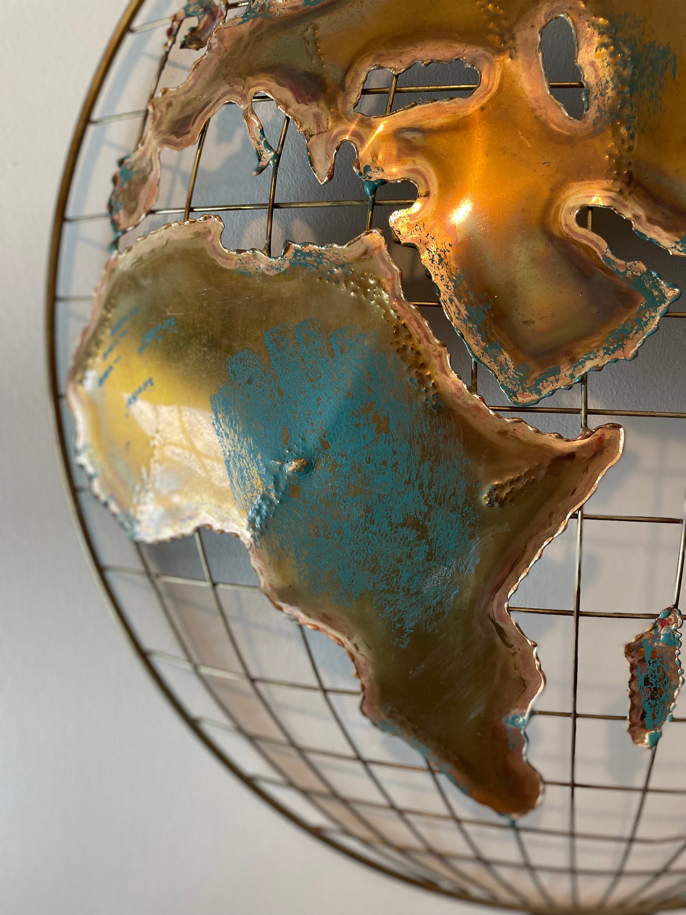 One Half of Curtis Jeré the World Brass Map Sculpture please Read ...
