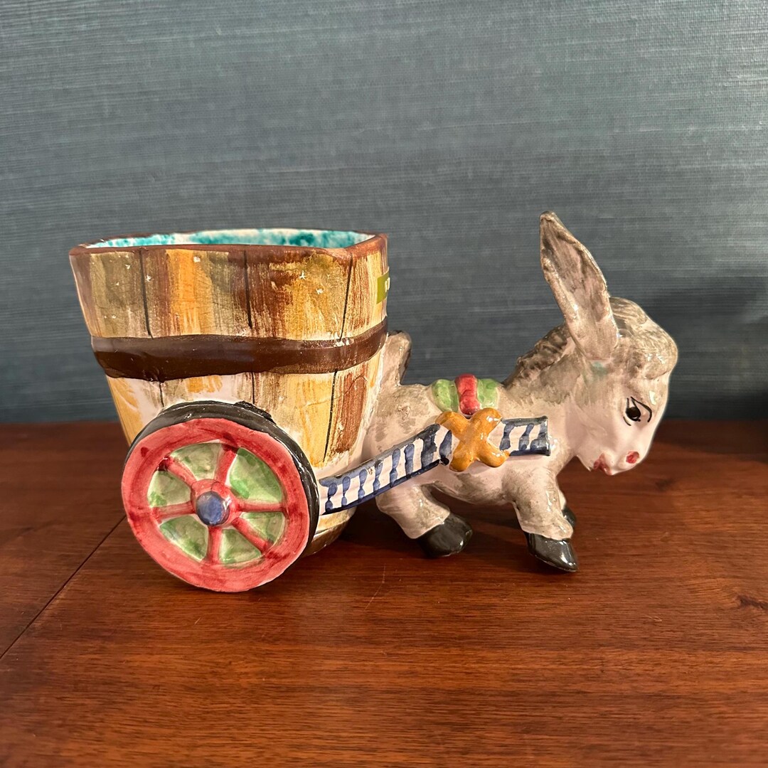 Vintage Italian Ceramic 'grandmacore' Donkey Indoor Planter - Etsy