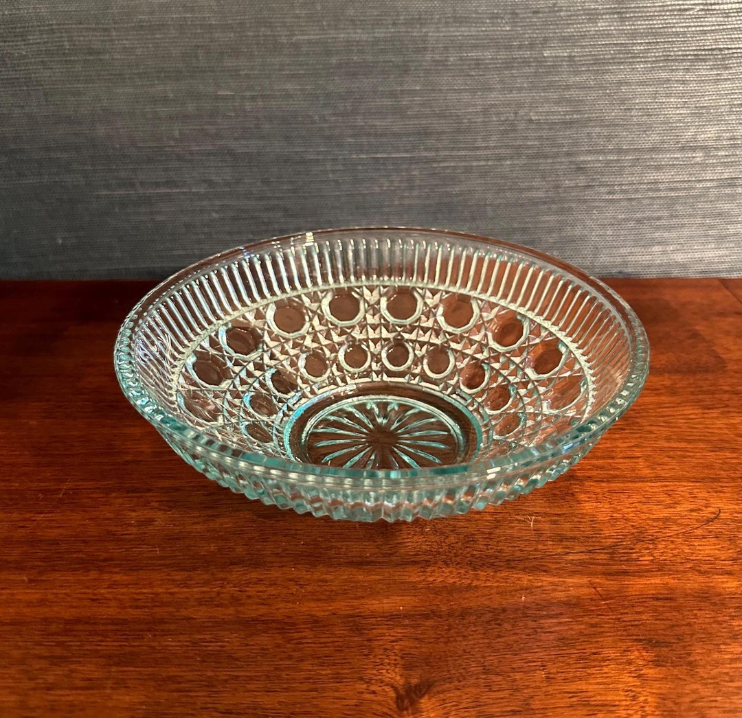 Vintage Aqua Blue Indiana Glass Windsor Bowl - Etsy