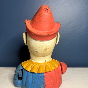 Antique 19th C. Cast Iron Mechanical Jester / Humpty Dumpty Coin Bank ...