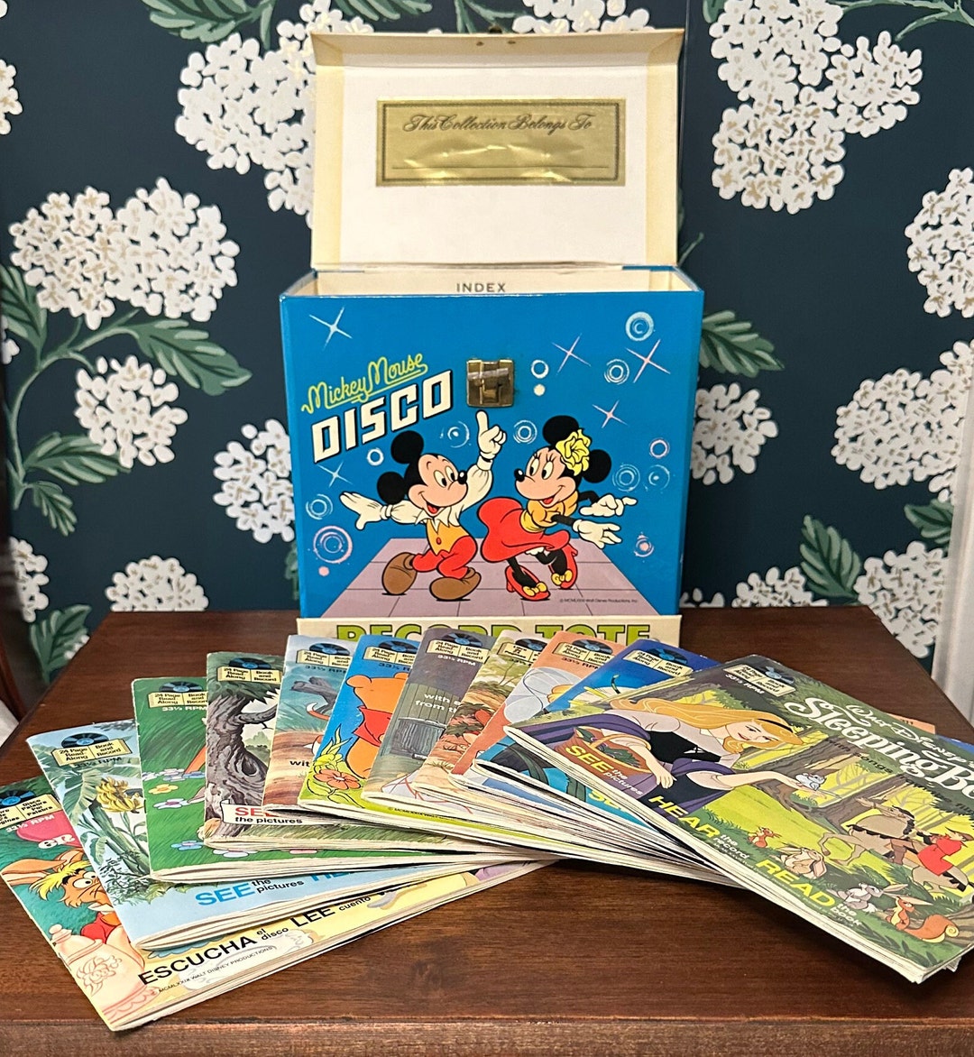 Vintage Disney Mickey Mouse 45 Record Holder With 11 See, Hear, and ...