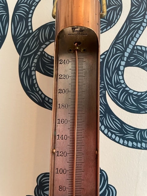Vintage Hanging Copper and Brass Thermometer by the Taylor Company - Etsy