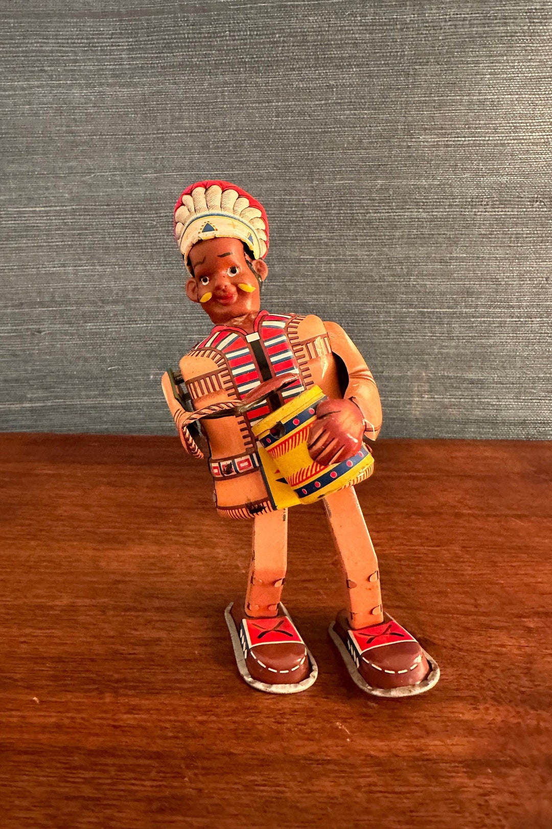 Vintage 1950s Mikuni Japanese Mechanical Wind-up Toy 'chief Tom Tom' in ...