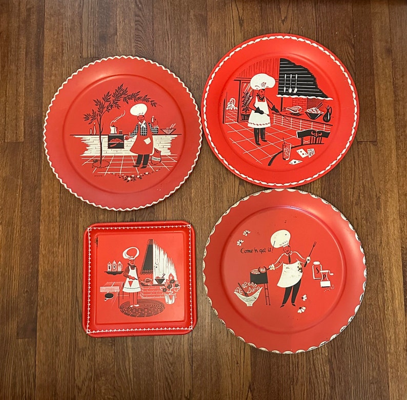 Set of Four Mid Century Modern MCM Marcelline Stoyke Metal Grilling ...