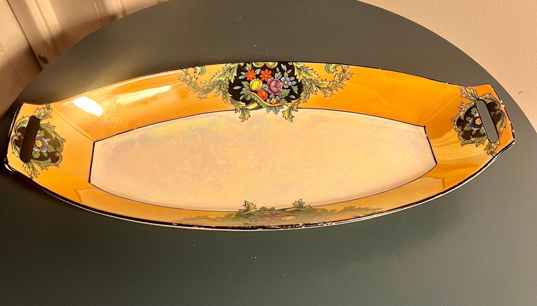 Vintage Noritake Art Deco Luster Handled Floral Celery Dish - Etsy