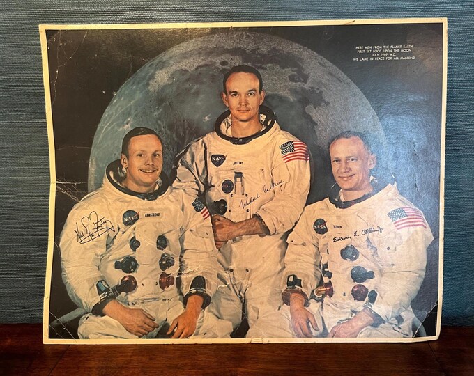 Vintage Original 1969 Apollo 11 Poster Featuring Neil Armstrong, Buzz ...