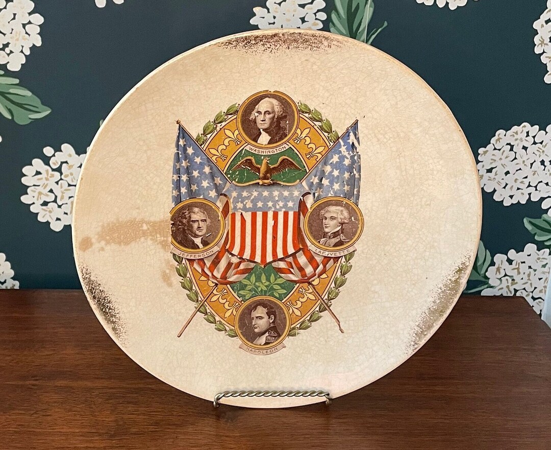 Antique W.S. George Pottery Company Plate Featuring Washington ...