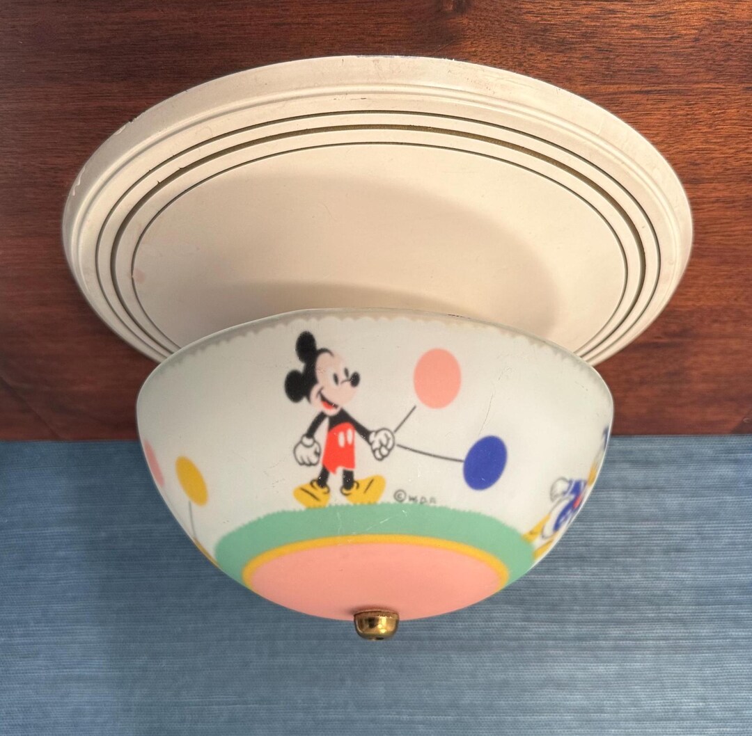 Vintage 1950s Walt Disney Flush Mount Ceiling Light With Original ...