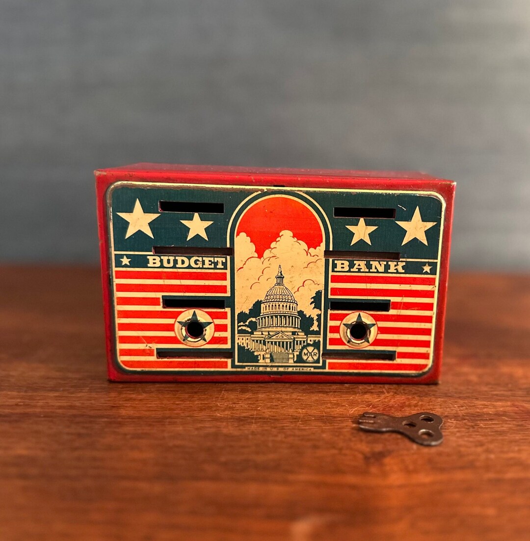 Vintage Marx US Capitol Budget Bank With Key - Working Condition - Etsy
