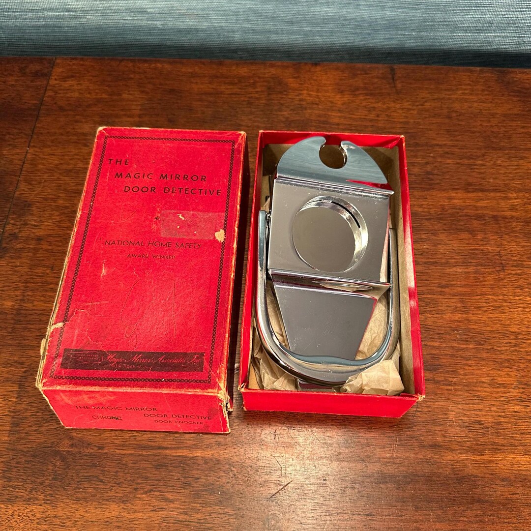 1930s Vintage Chrome Magic Mirror Door Detective Door Knocker ...