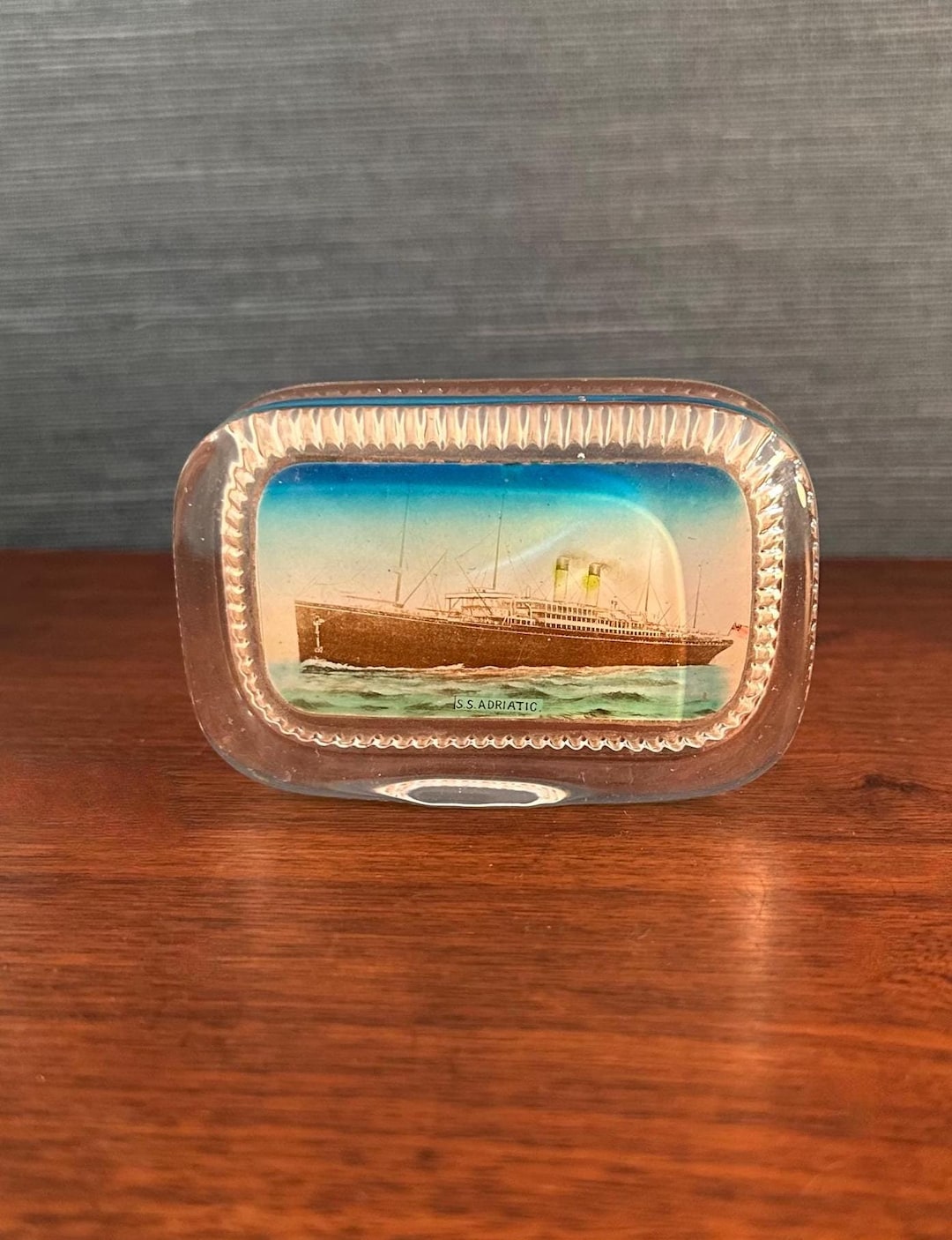 Antique White Star Line RMS Adriatic Glass Paperweight - Etsy