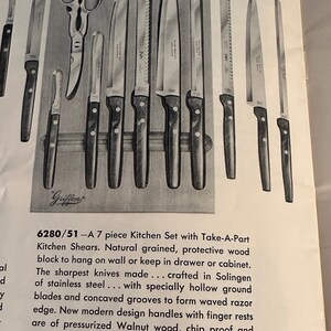 Vintage Never Used Griffon Seven Piece Knife Set in Original Box / With ...