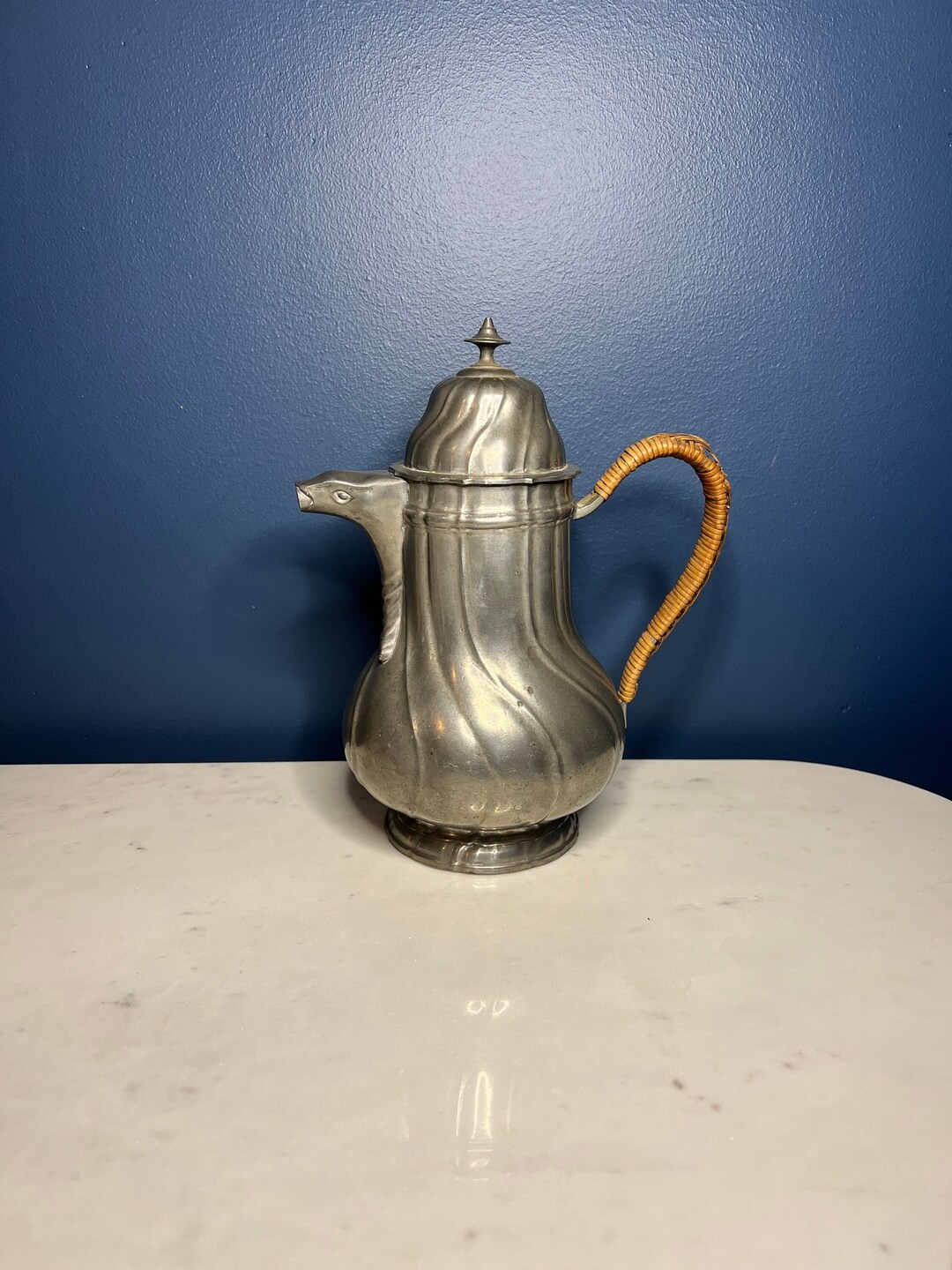 Rare Antique 30s Louis Moriggi Fils Pewter Tea Pot With Animal Spout ...