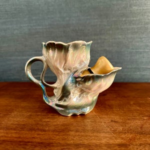 Antique German Porcelain Lustreware Scuttle Mug / Shaving Cup From 1880 ...