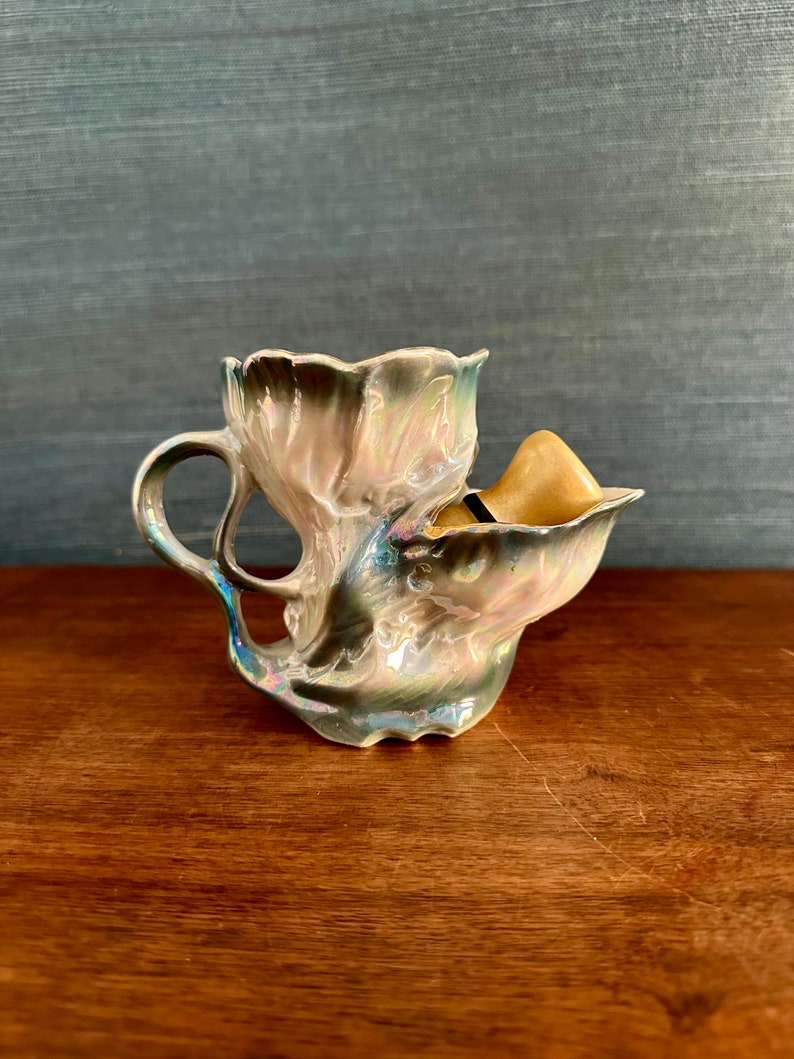 Antique German Porcelain Lustreware Scuttle Mug / Shaving Cup From 1880 ...