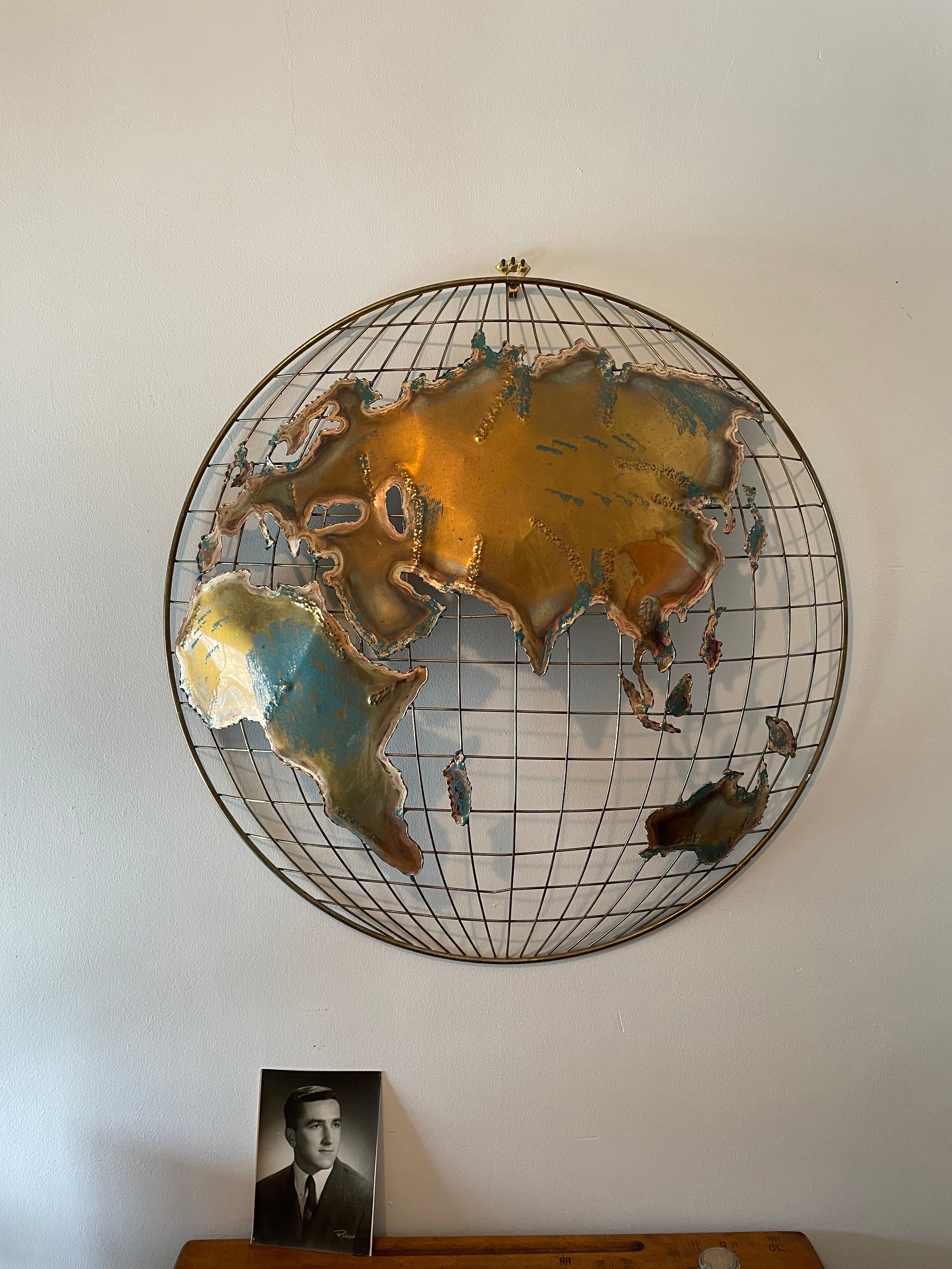 One Half of Curtis Jeré the World Brass Map Sculpture please Read ...