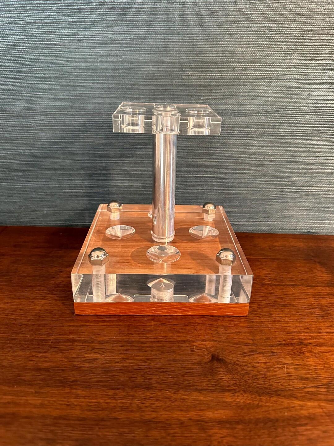 Vintage Mid Century Lucite & Wood Pipe Stand, Modernist Design - Etsy