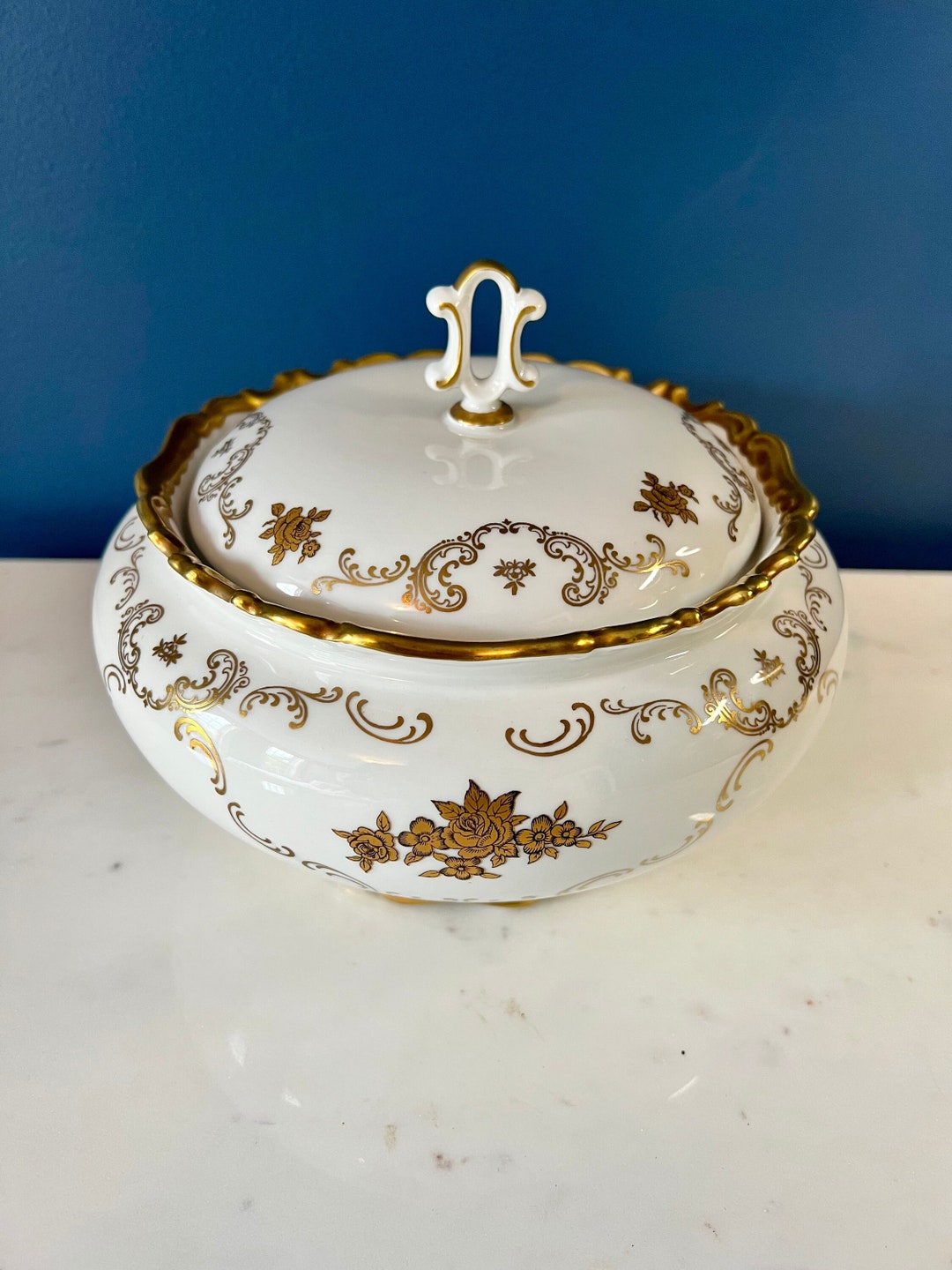 Vintage Gold Gilded Reichenbach Soup Terrine / Candy Dish - Etsy