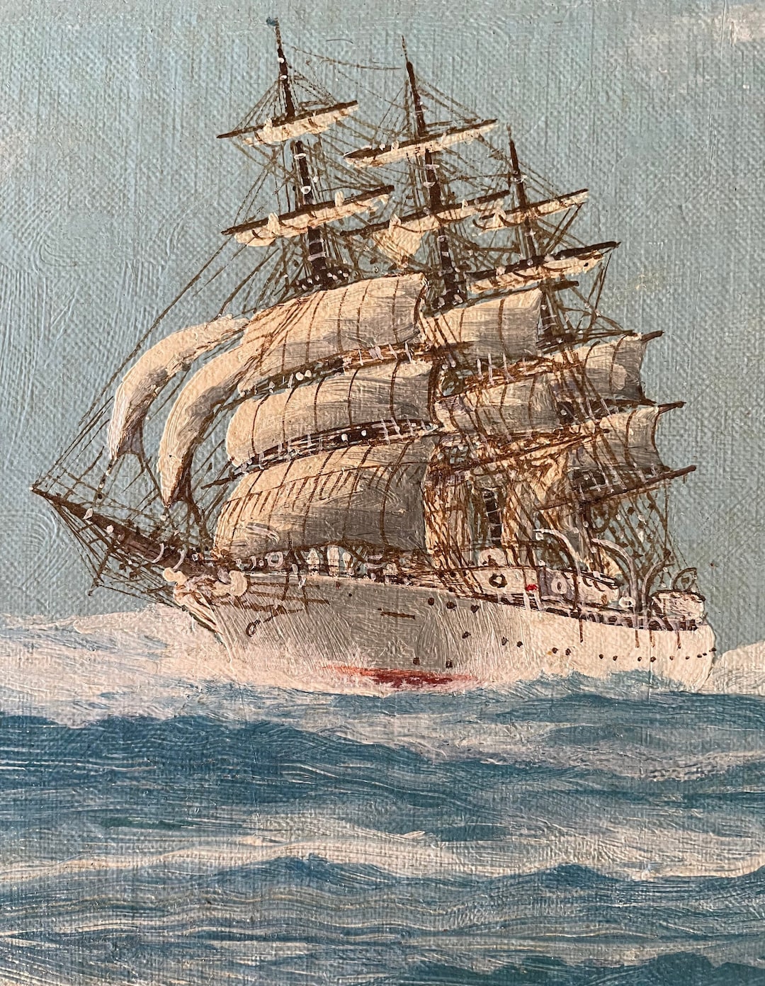 Original Clipper Ship Oil Painting Signed by Artist J Arnold - Etsy