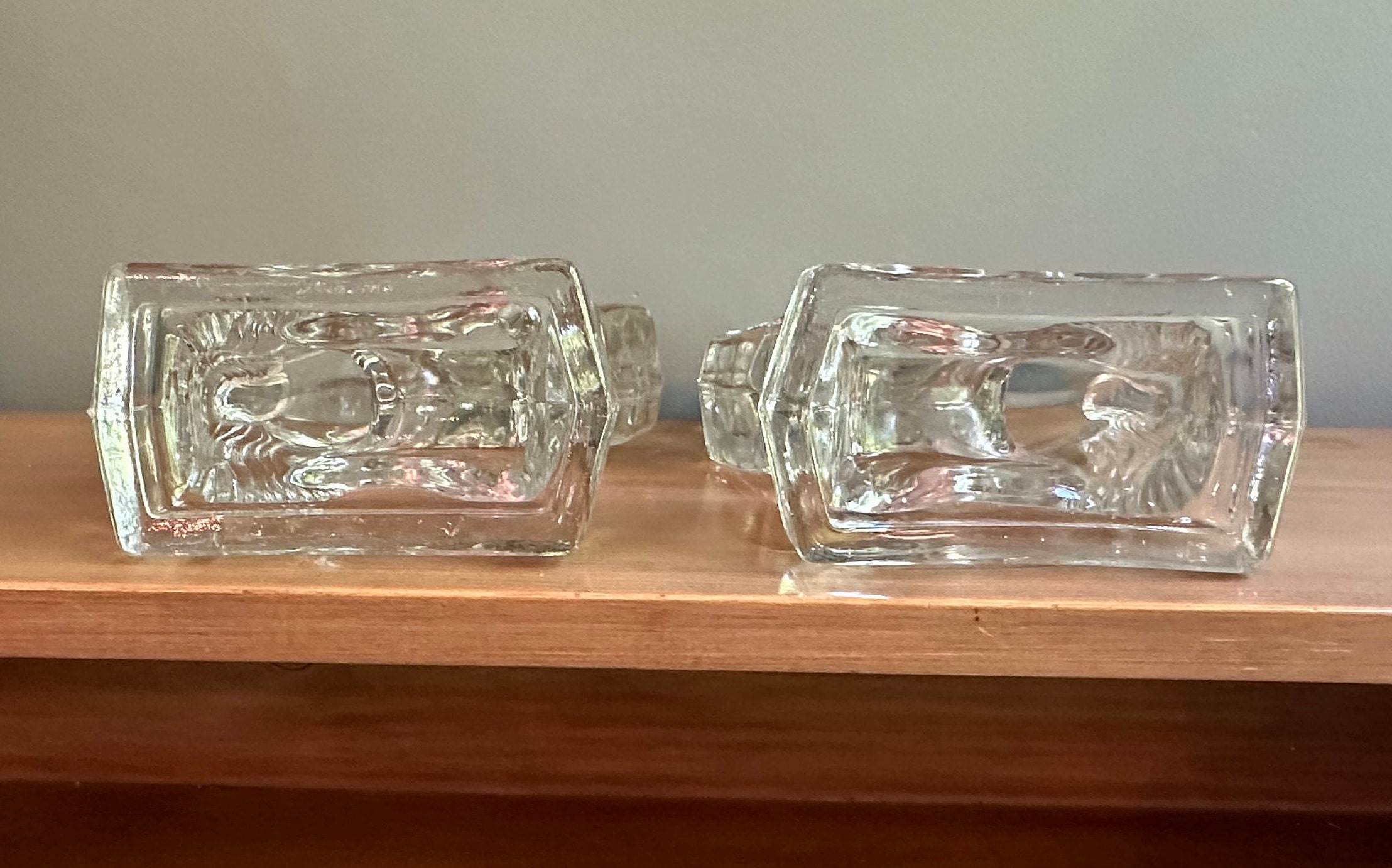 Vintage Pair of LE Smith Clear Mold Glass Horse Bookends - Etsy