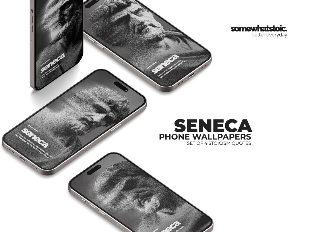 Set of 4 Seneca iPhone Wallpaper, Stoic Philosophers, Stoic Quotes ...