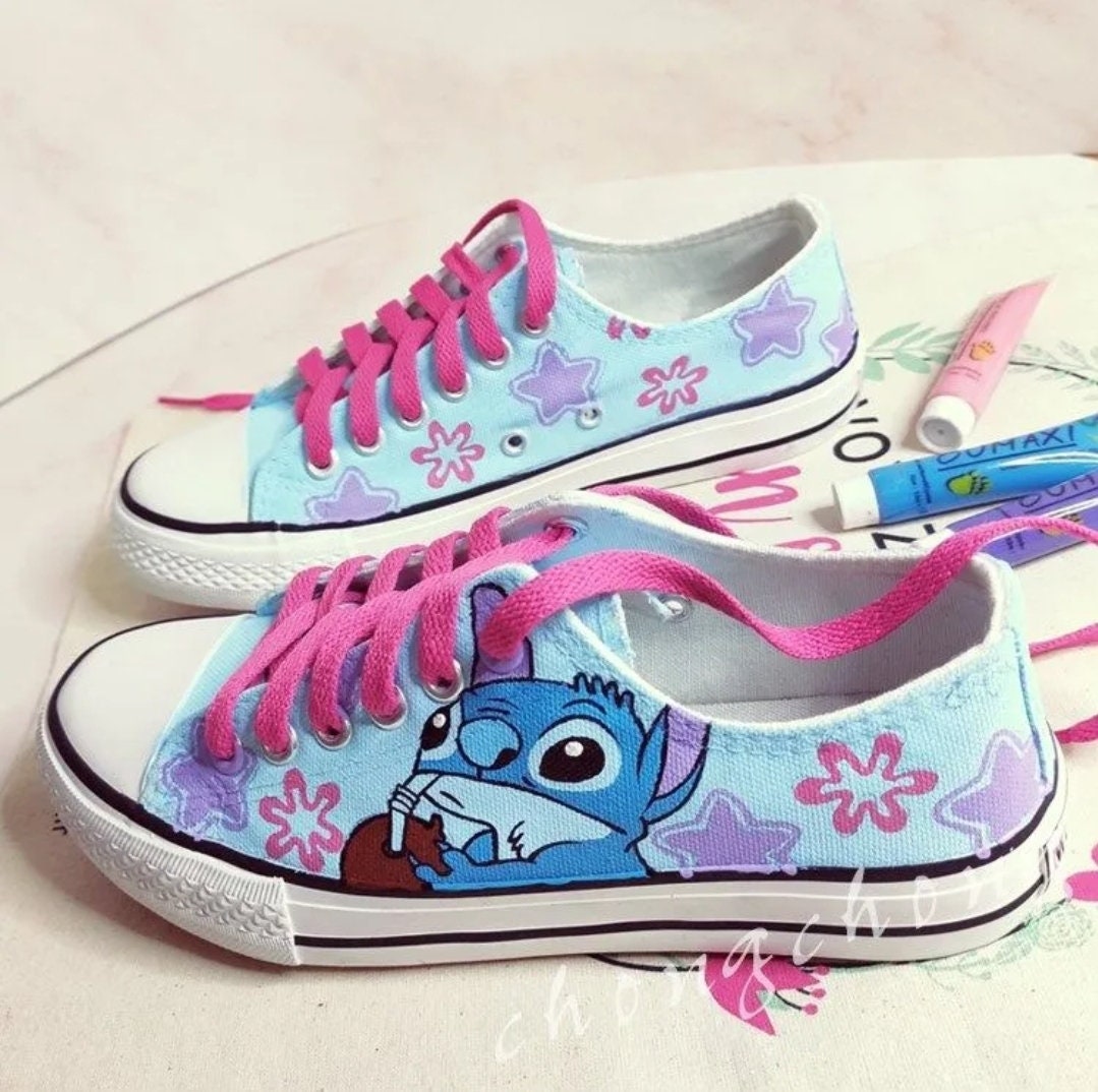 Stitch Camvas Sneakers Lilo and Stitch Shoes - Etsy UK
