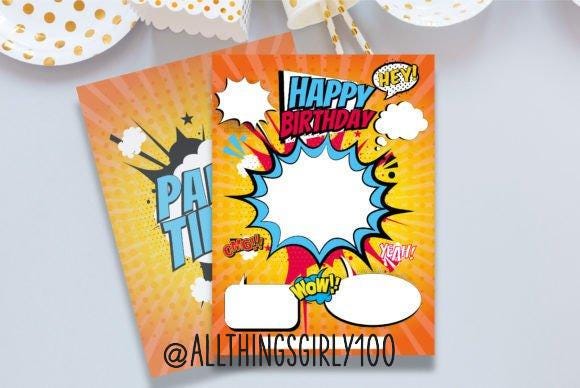 Comic Birthday Invitations - Etsy