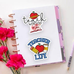 Teacher Stickers Bundle I Teacher PNG Graphic - Etsy